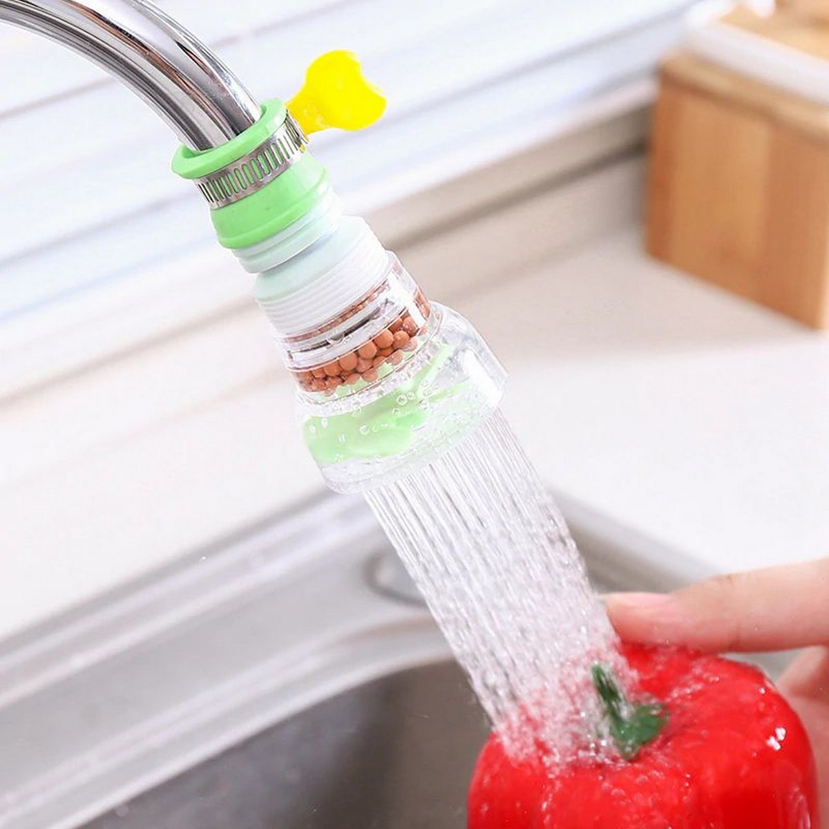360 Adjustable Degree Rotatable Water Saving Tap for Kitchen Shower Fan ...