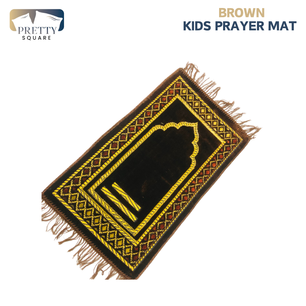 Pretty Square | Soft Velvet Kids Prayer Mat Children Prayer Rug Janamaz ...