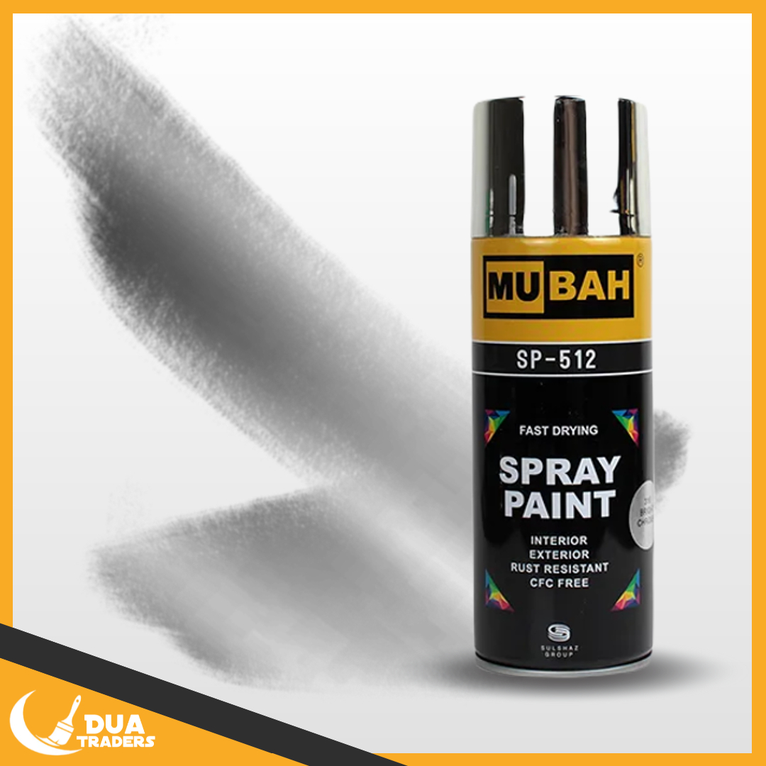 SILVER Spray Paint 400 ml, Bright Chrome & Galvanizing Silver, MUBAH ...