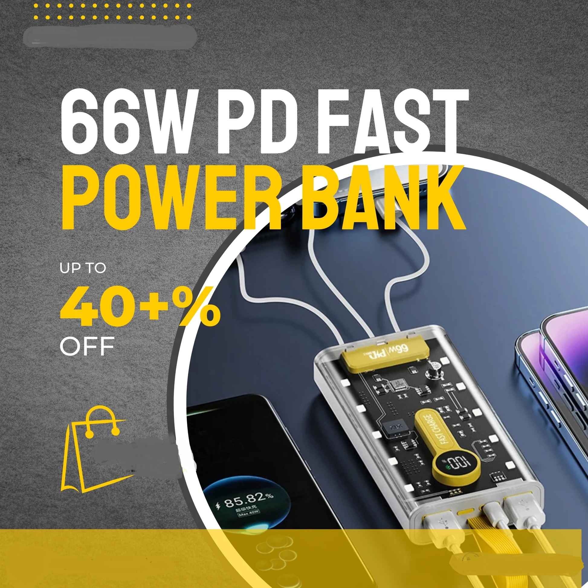 22.5w CyberPunk Style Power Bank with 20,000 mAh 10,000 mAhFor All your ...