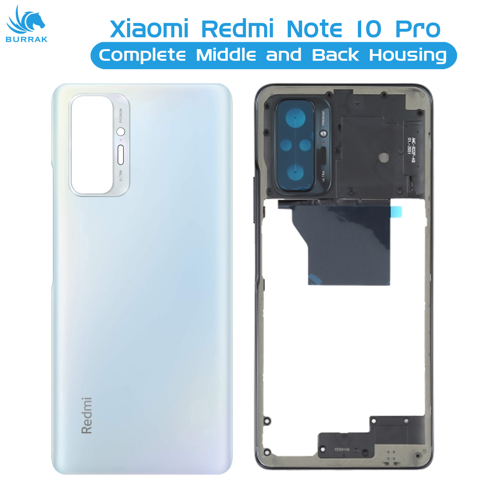Xiaomi Redmi Note 10 Pro Housing Middle Frame With Side Button and ...
