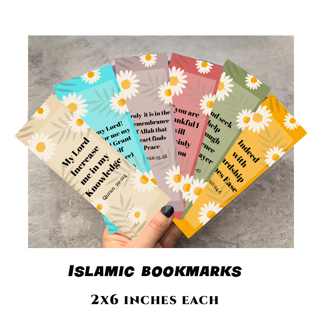 6 Islamic Bookmarks Set- 2x6 inches bookmarks | Daraz.pk