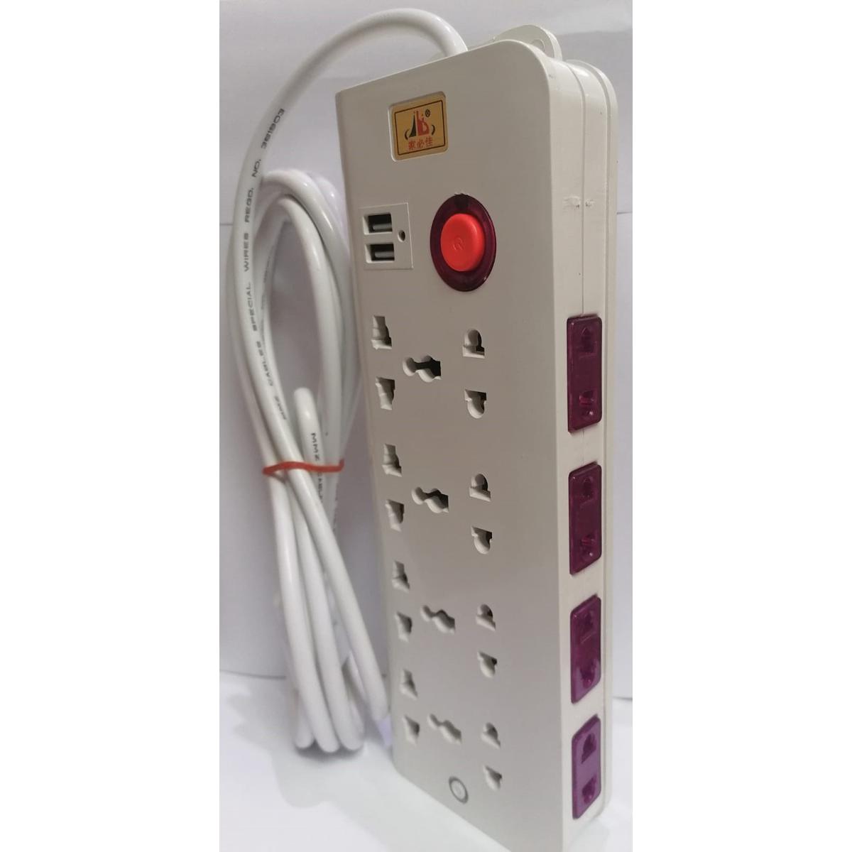 Extension Board with 40/76 heavy duty wire, 14 Sockets (2 USB PORTS + 8 ...