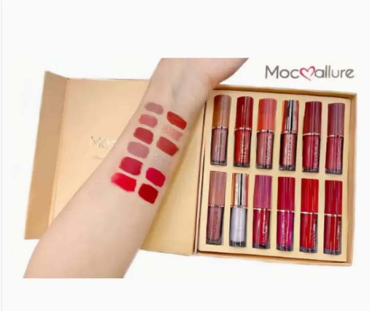 Mocallure Lip Kit – 12pcs Lipstick Palette & Gloss | Lip Tint, Lip Oil ...