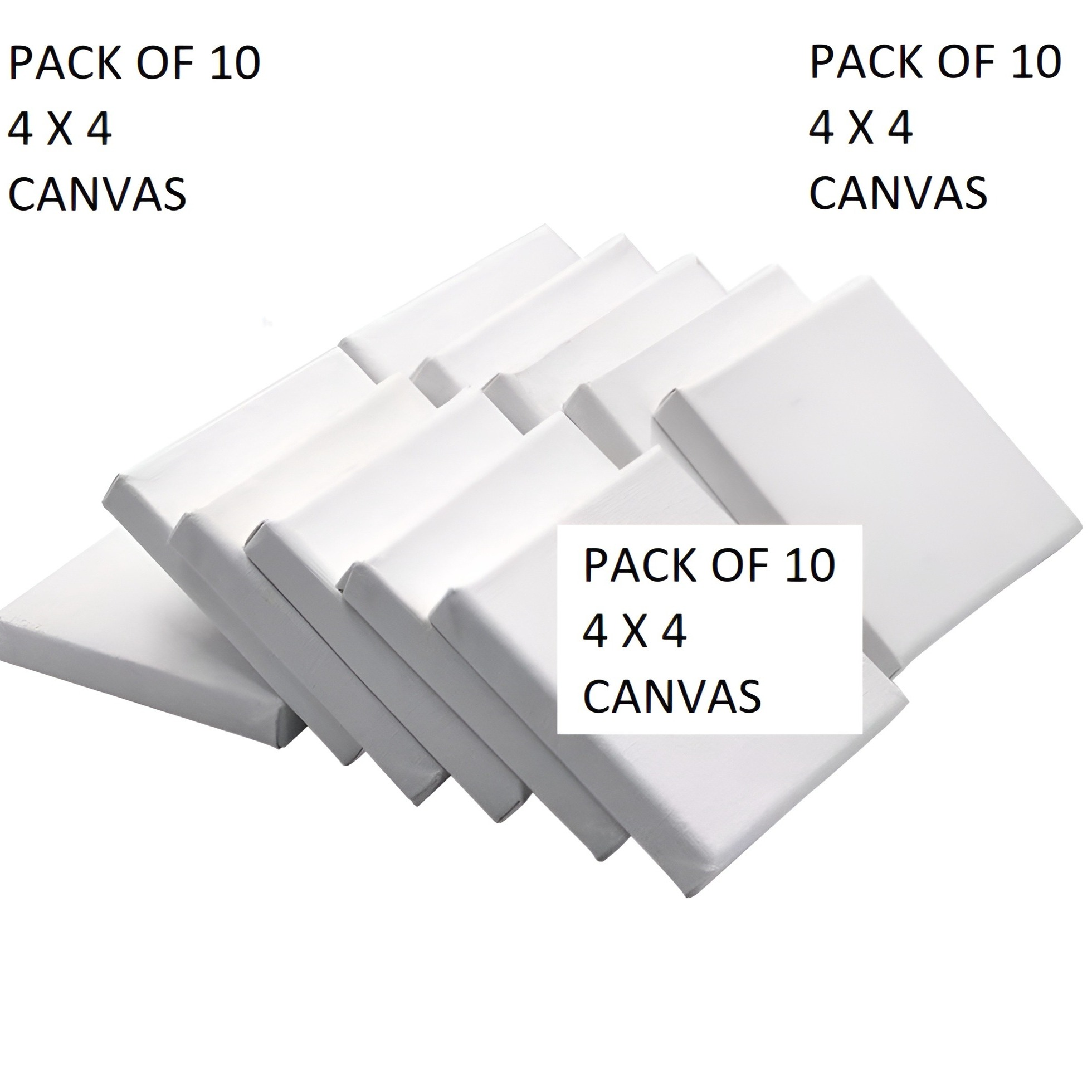 Pack of 10 mini Canvas broad size 4 x 4 best for Acrylic & Oil Paints ...