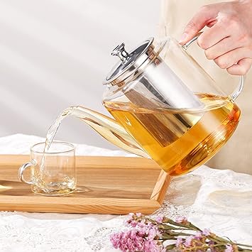 1100ml /1500ml Heat Resistant Glass Tea Pot -High Borosilicate Glass ...