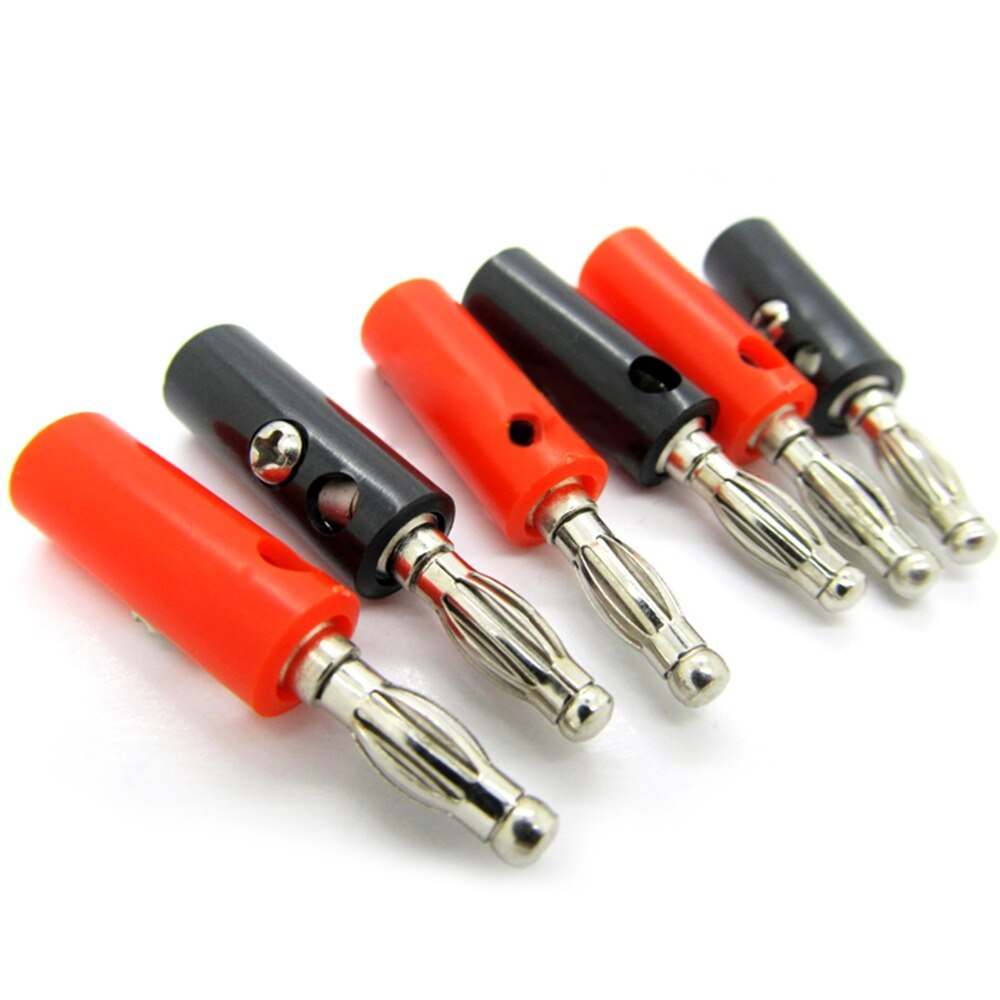 (Pair of 5) Speaker Wire Cable 4mm banana plug Male Adapter Screw for ...