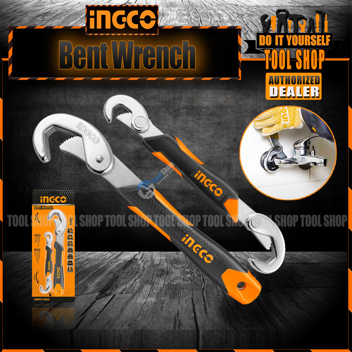 Ingco Original 2 Pcs Bent Wrench Snap and Grip | Daraz.pk