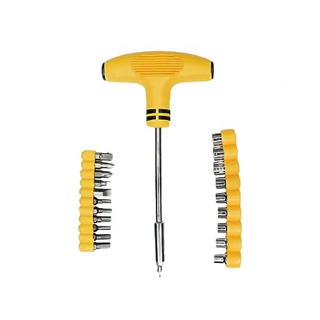 T Shape Screwdriver Set Batch Head Ratchet Pawl Socket Spanner Hand ...