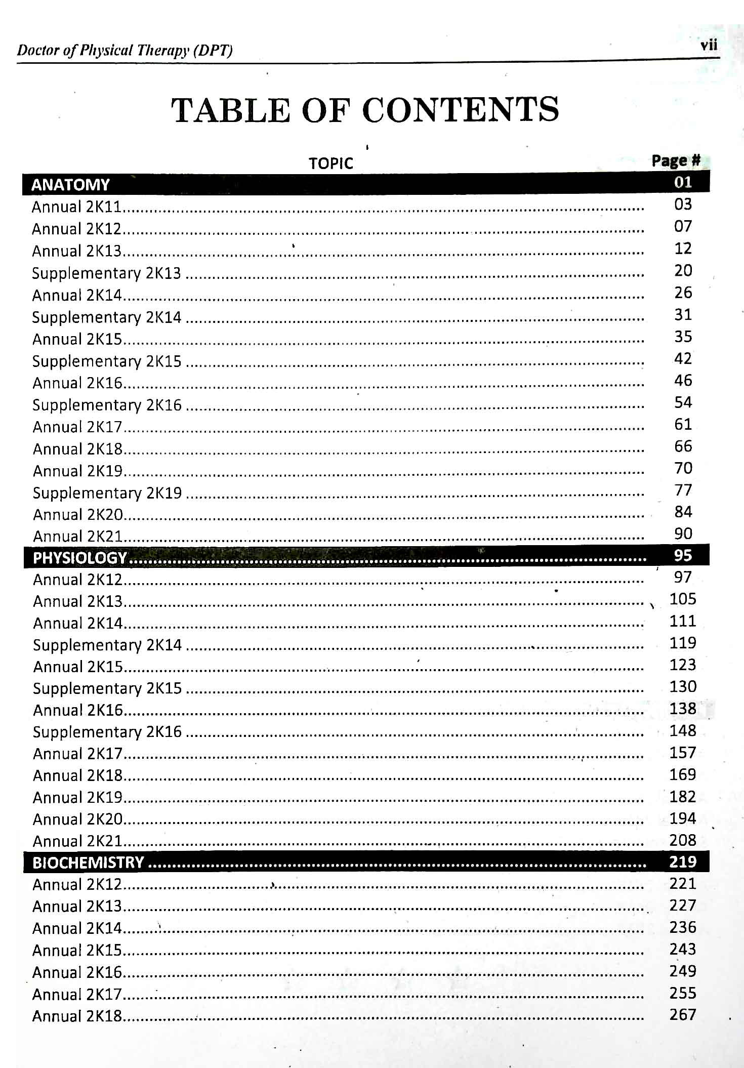 Key to UOS for 1st Year DPT Solved University Past Papers 2011-2022 ...