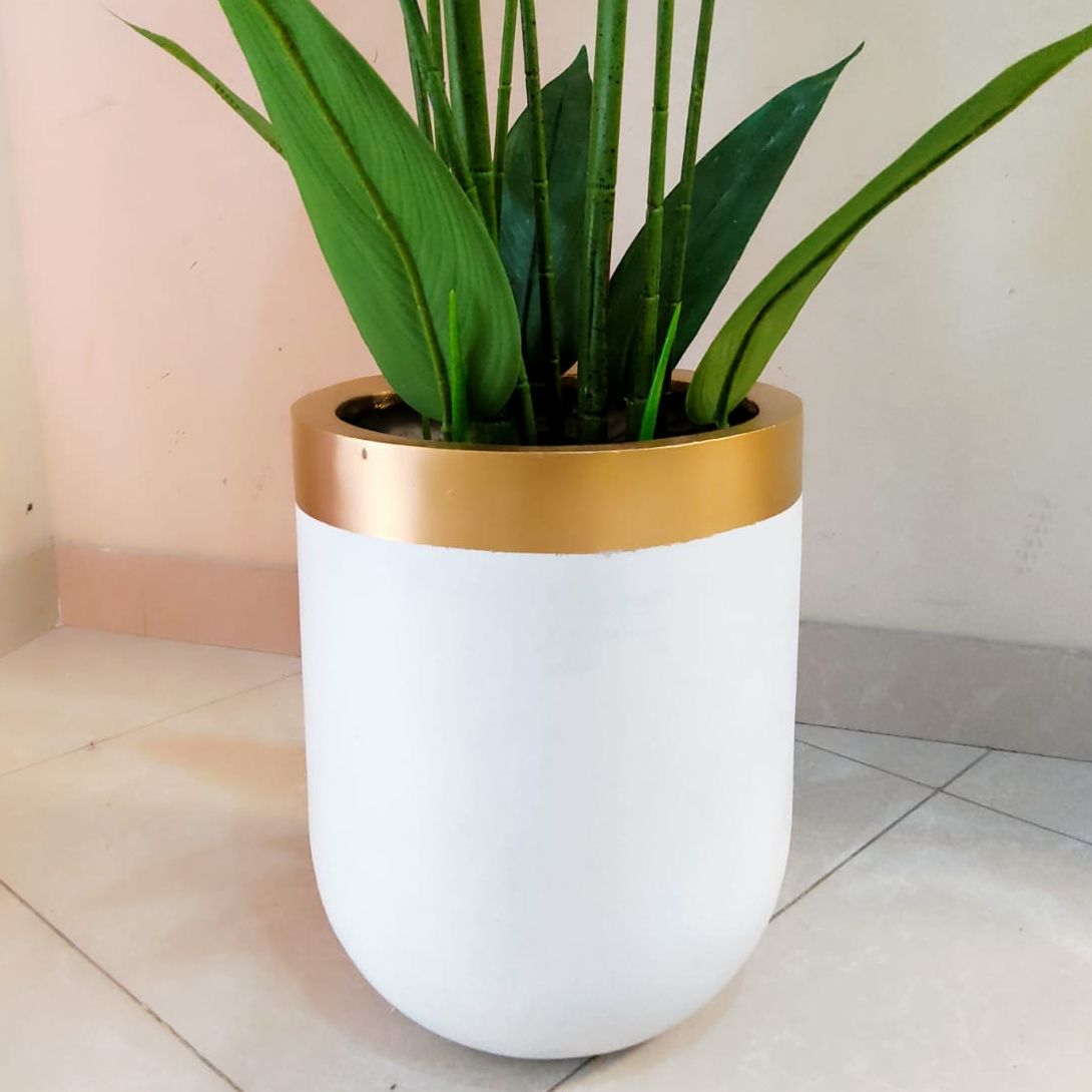 Fiberglass Planter U-Shape Decorative Pots Light Weight, Plant Pot 16 ...
