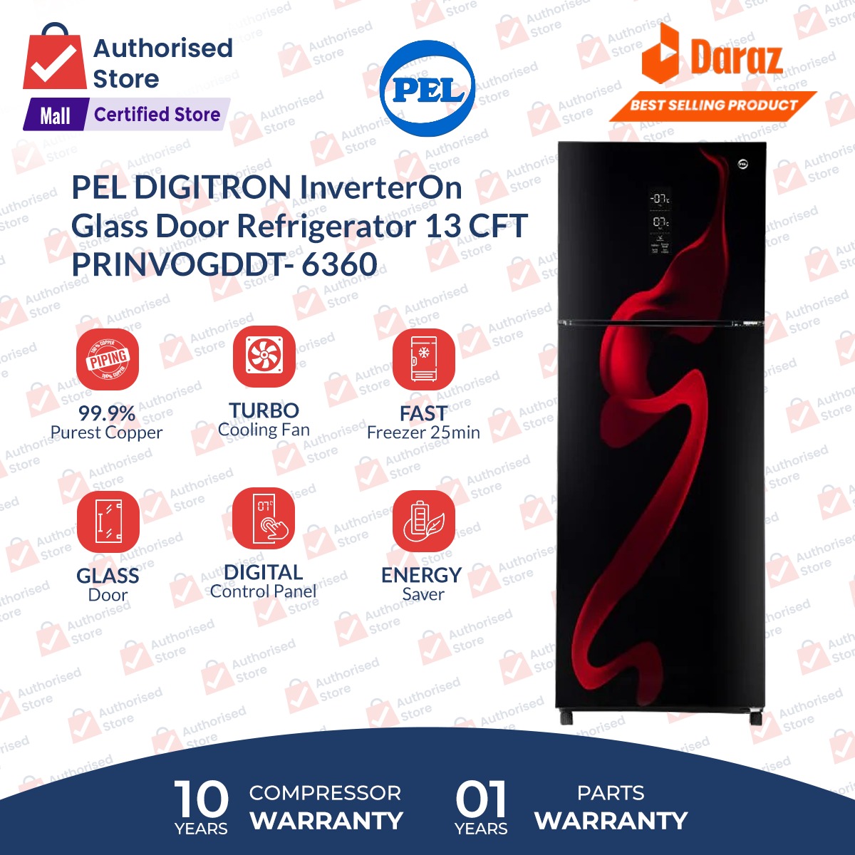 PEL Refrigerator | Model PRINVOGDDT- 6360 | DIGITRON InverterOn Flat ...