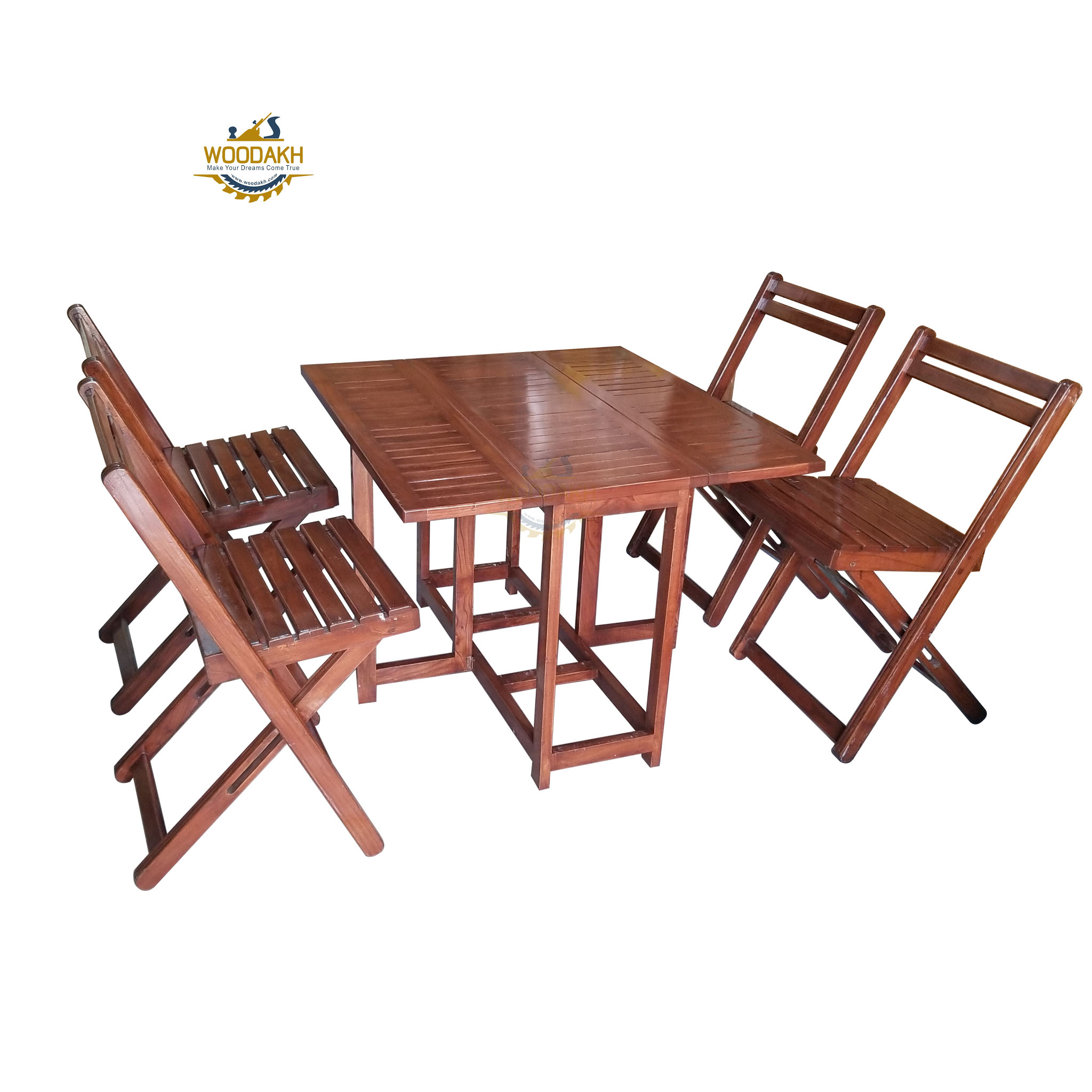 Multifunctional Folding four seater Dining Table, wooden chairs wooden ...