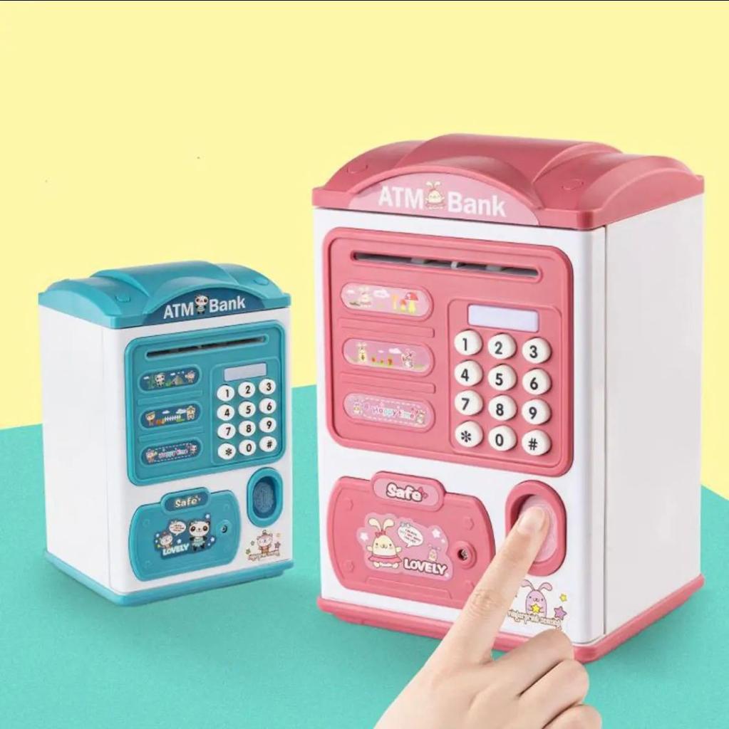 Kids ATM-Machine Money Saving Machine Kids - Smart Fingerprint ATM Bank Safe Storage Tank Toy ...