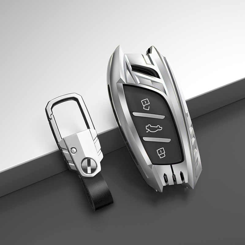 MG HS / ZS Stylish Zinc Metal Alloy Remote Key Case Cover with keychain ...