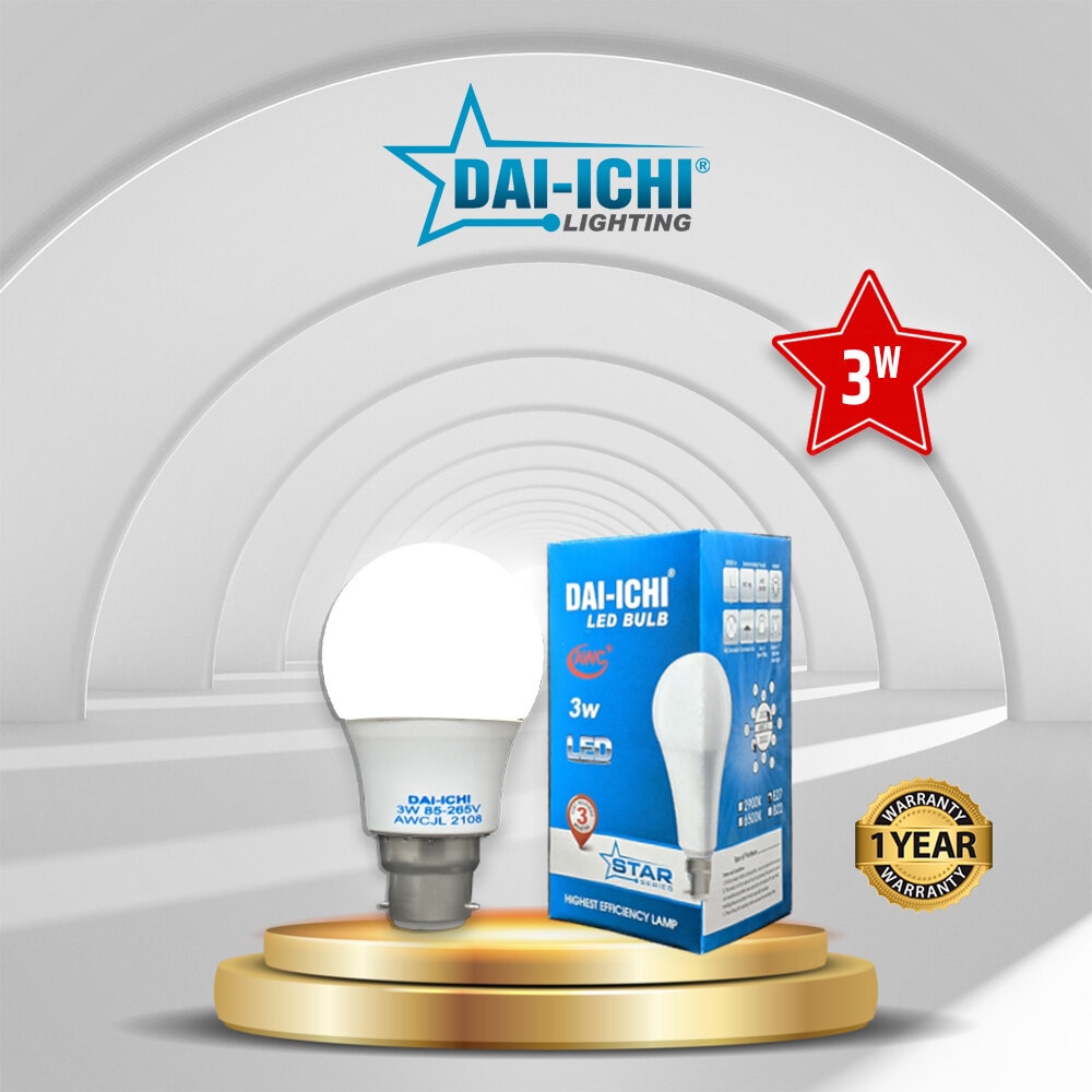 3W DAIICHI LED BULB STAR SERIES WHITE B22 PIN | Daraz.pk