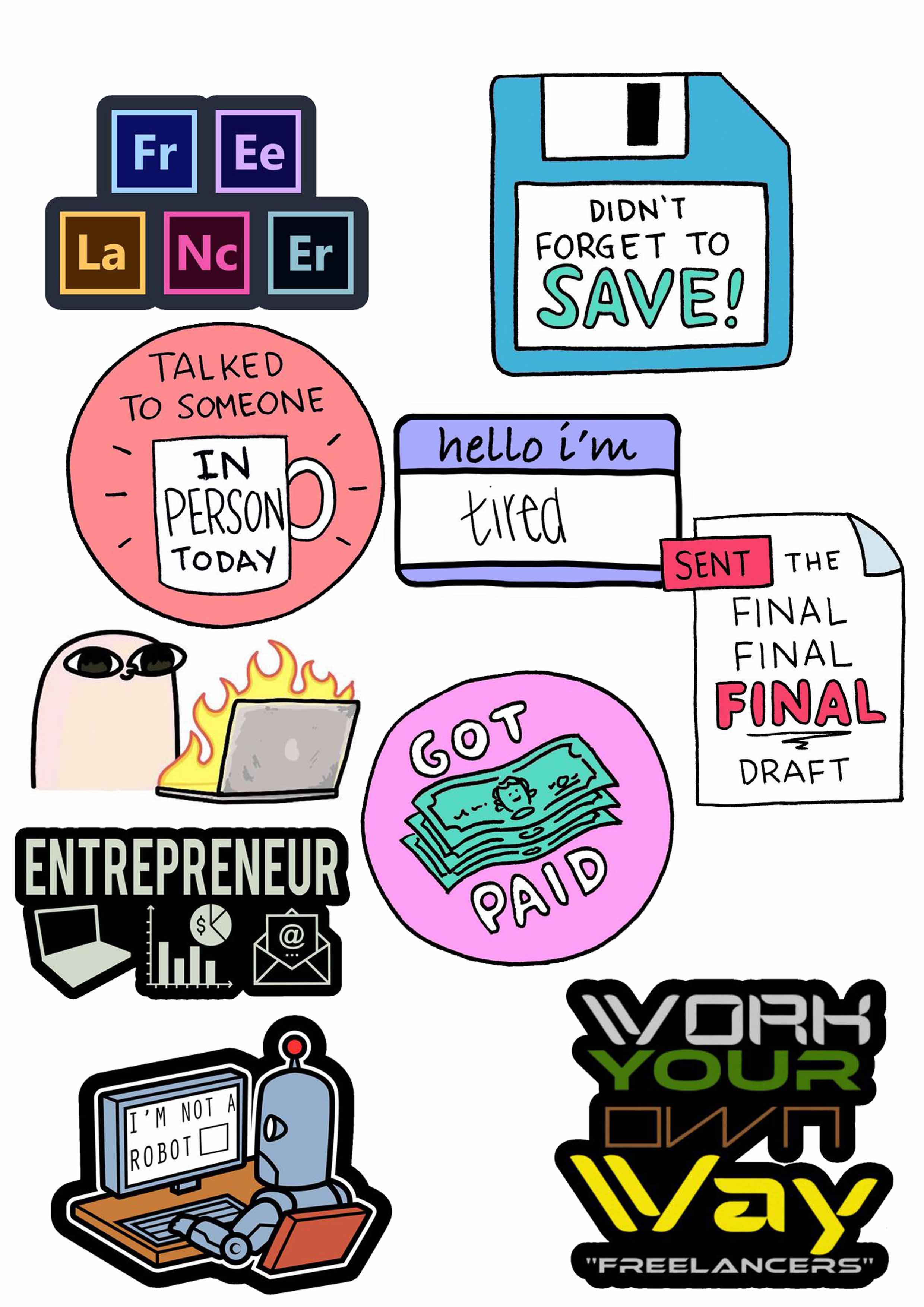 Freelancer Stickers - stickers for Mobile - Stickers for Laptop | Daraz.pk