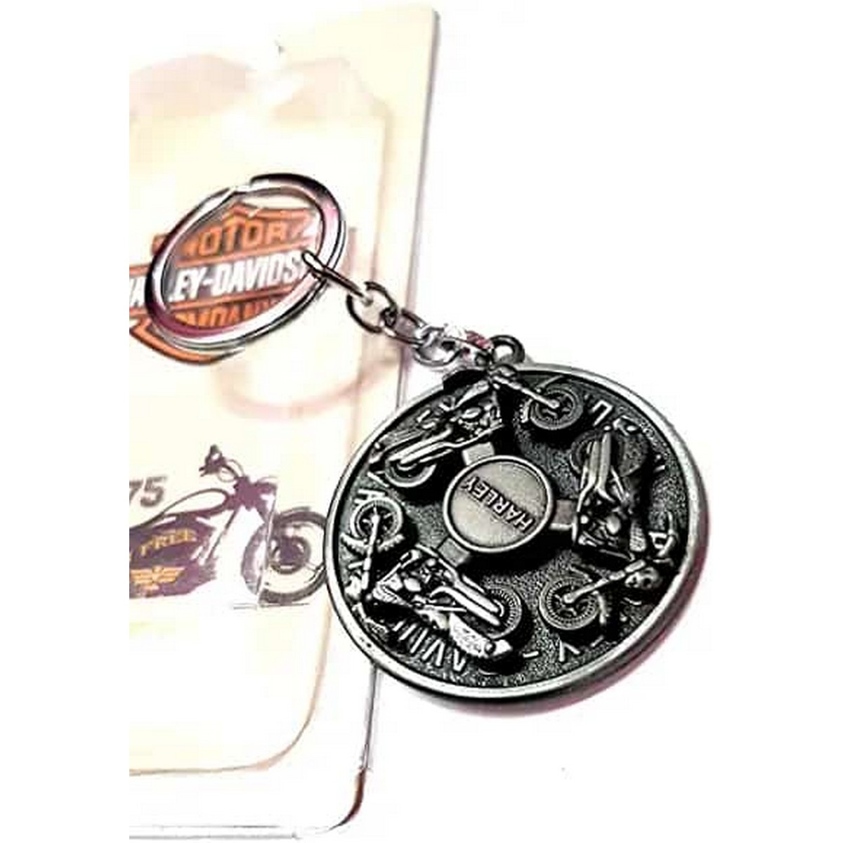 Harley Davidson Bike Model Rotating Keychain - Metallic Grey Colour ...