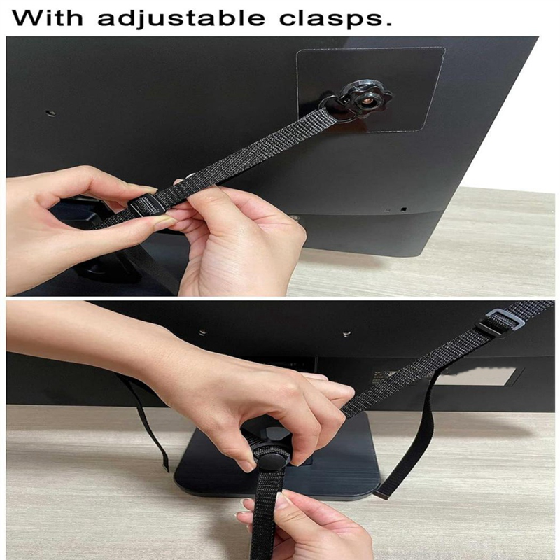 Adjustable TV Safety Straps, No-Drill Anti-Tip Furniture Anchors for ...