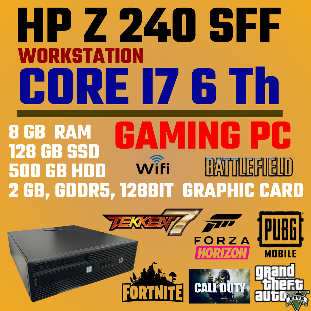H.P Z240 SFF [CORE I7 6TH GEN, 8GB DDR4 RAM, 128GB SSD, 500 GB HDD, 2GB ...
