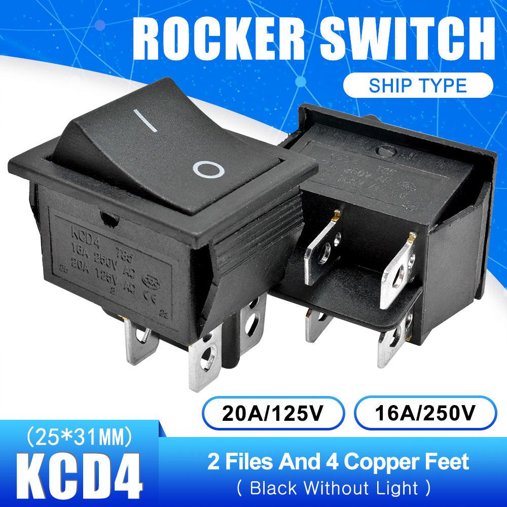 1PCS - KCD4 Rocker Switch Button ON OFF 2 Position 4 Pins 16A 250VAC ...