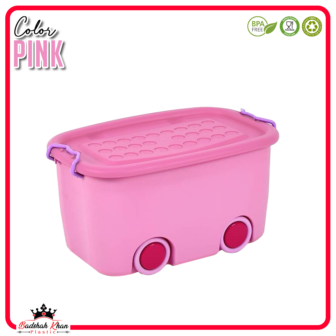 Colorful Kids Toy Storage Box, Storage Plastic Box With Wheels ...