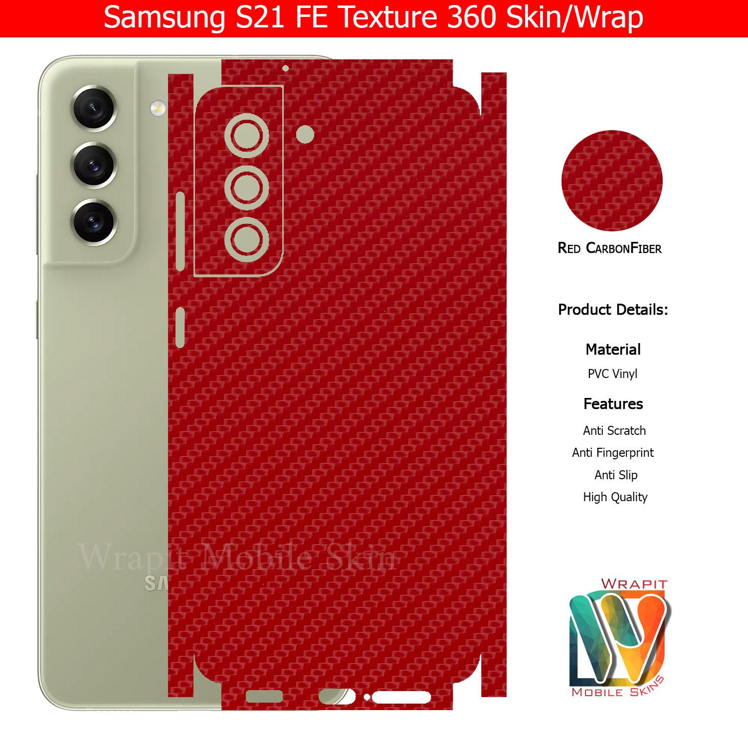 Samsung Galaxy S21 FE Skin/Wrap 360 Protection Sheet Carbon fiber ...