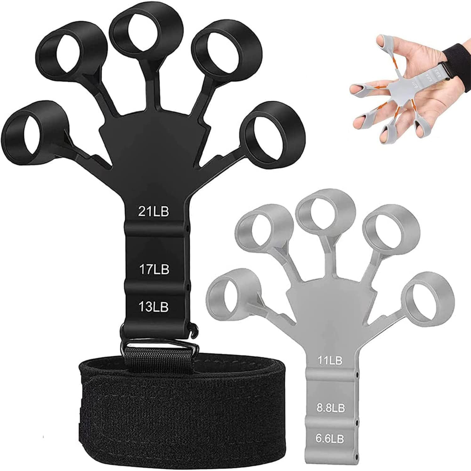 Face Value Finger Extensor Exerciser, Rubber Muscle Trainer, Adjustable ...