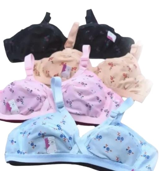 Pack of 3 Jersy Bras for Girls Ladies Women Multi colour Bra Brief ...