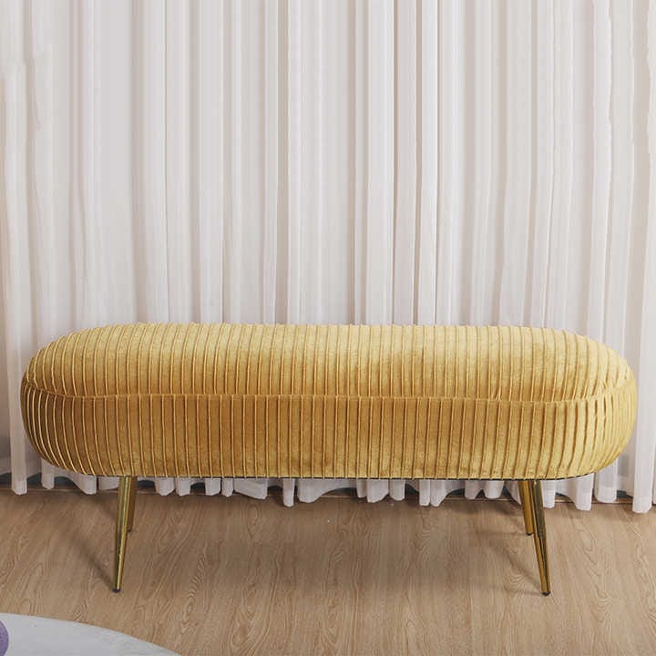 Luxury Three Seater Velvet Stool With Steel Legs - 1261 USMAN PAKISTAN ...