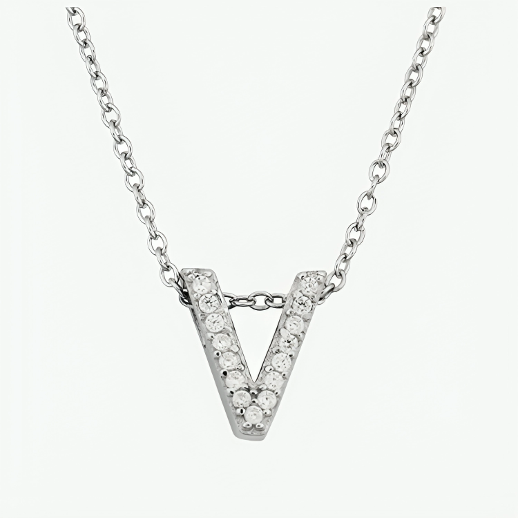 Silver Stainless Steel Alphabet Necklace/Locket/Pendants for Girls ...