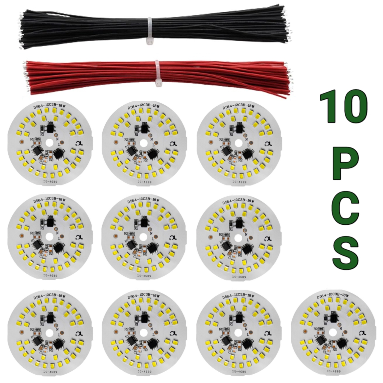 10PCS 18W LED Bulb Lamp Chips With Wires White DOB AC 220V | Daraz.pk