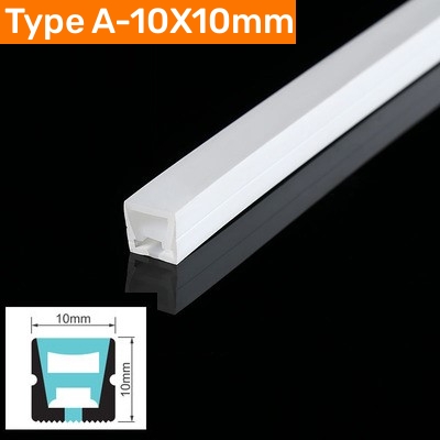 Recessed Black Silicone Tube LED Neon Light Flexible Rope Channel ...