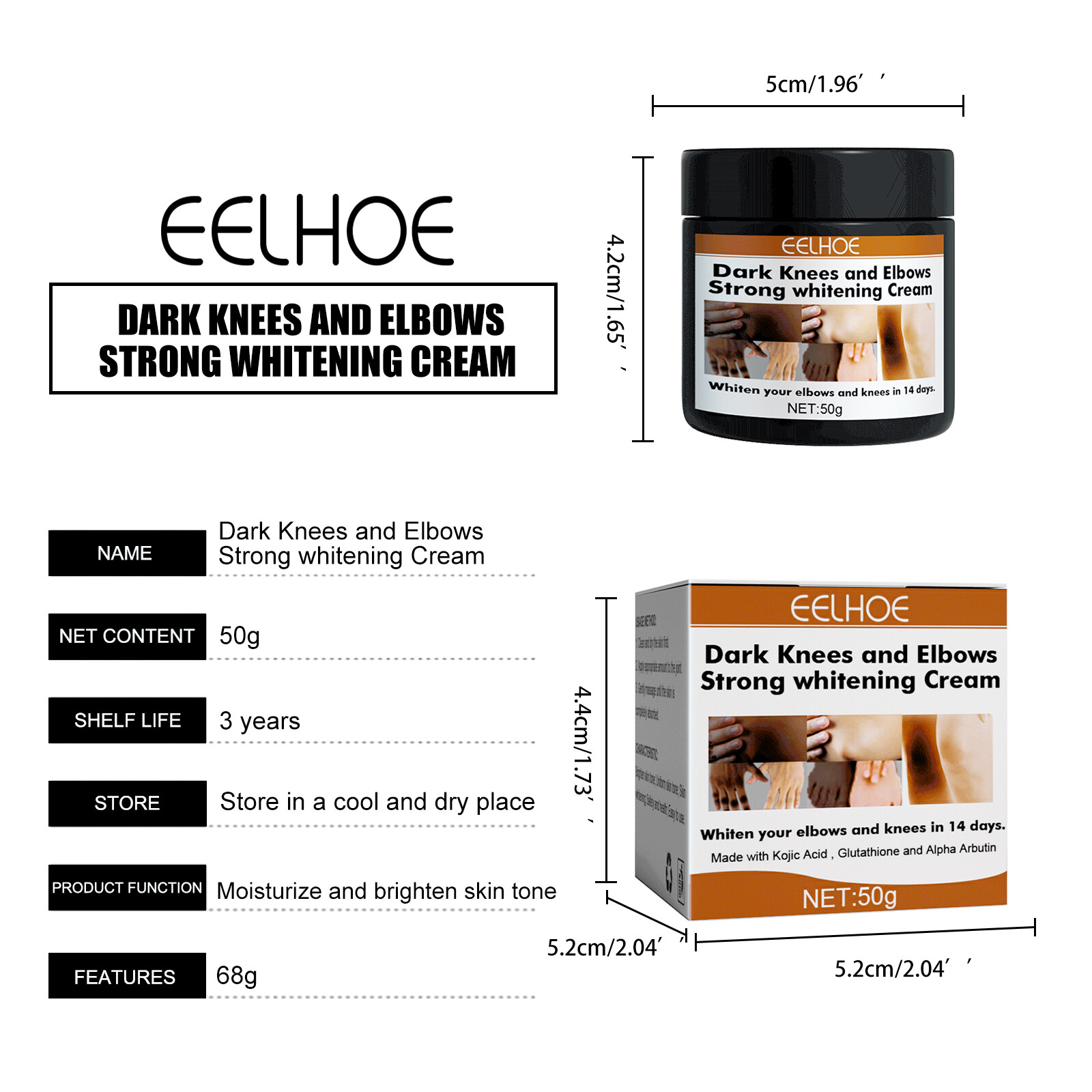 Eelhoe Joint Blackening Whitening Cream Remove Melanin Joint Elbow ...