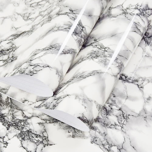 PVC ADHESIVE STICKER WHITE MARBLE PRINT SHEET 4FT(48INCHES) LENGTH FOR ...