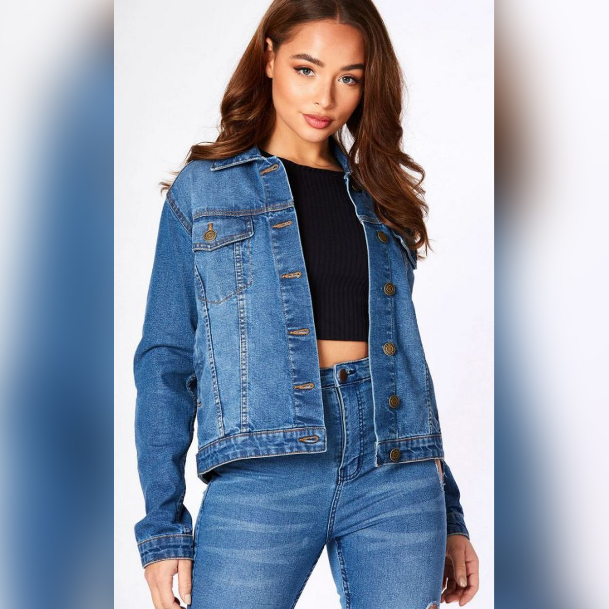 HB Denim Jacket Lycra Fabric | Daraz.pk