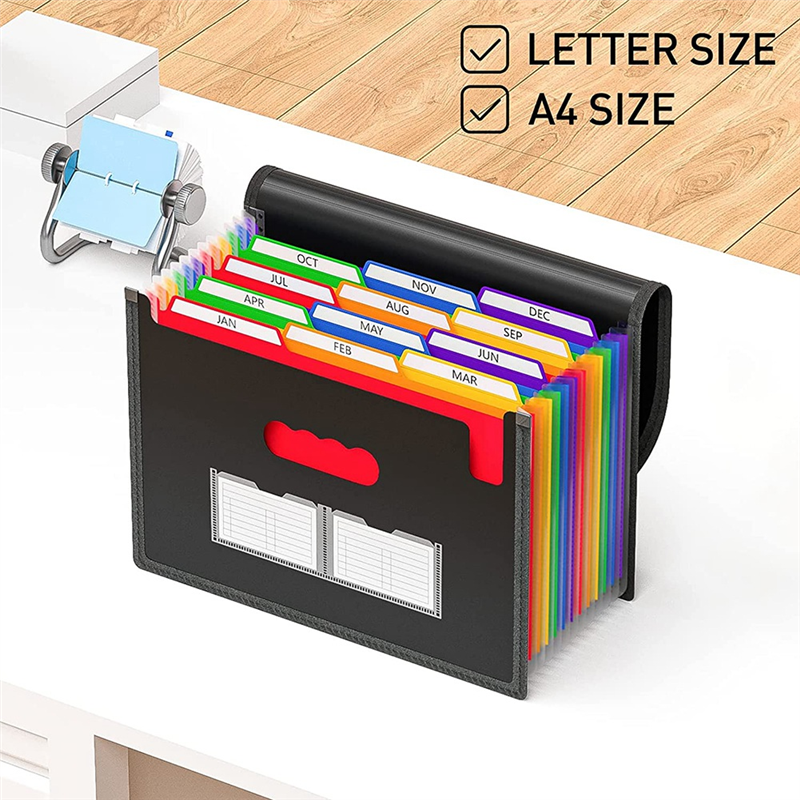 Document Organizer Hang Rope Flap Organ Bag 13 Pockets Expanding Folder ...