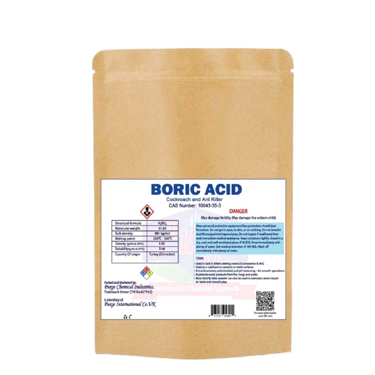 Purge Boric Acid 250g- Hydrogen Borate - Antiseptic - Insecticide ...