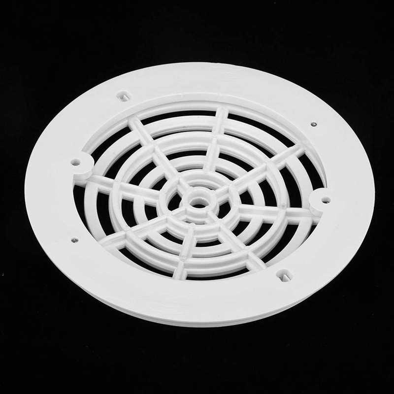 8Inch Pool Main Drain Cover the Top Grate Bottom Mounting Plates White ...