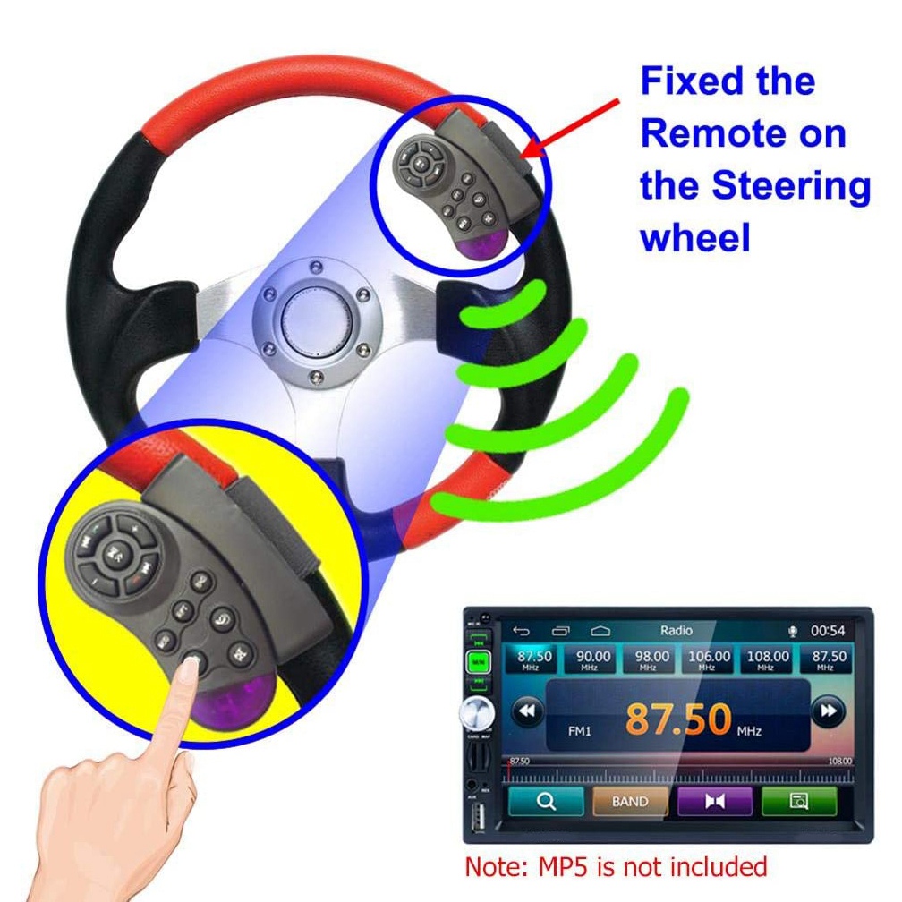 Universal Steering Wheel Wireless Remote Control 11 Buttons for Car CD ...