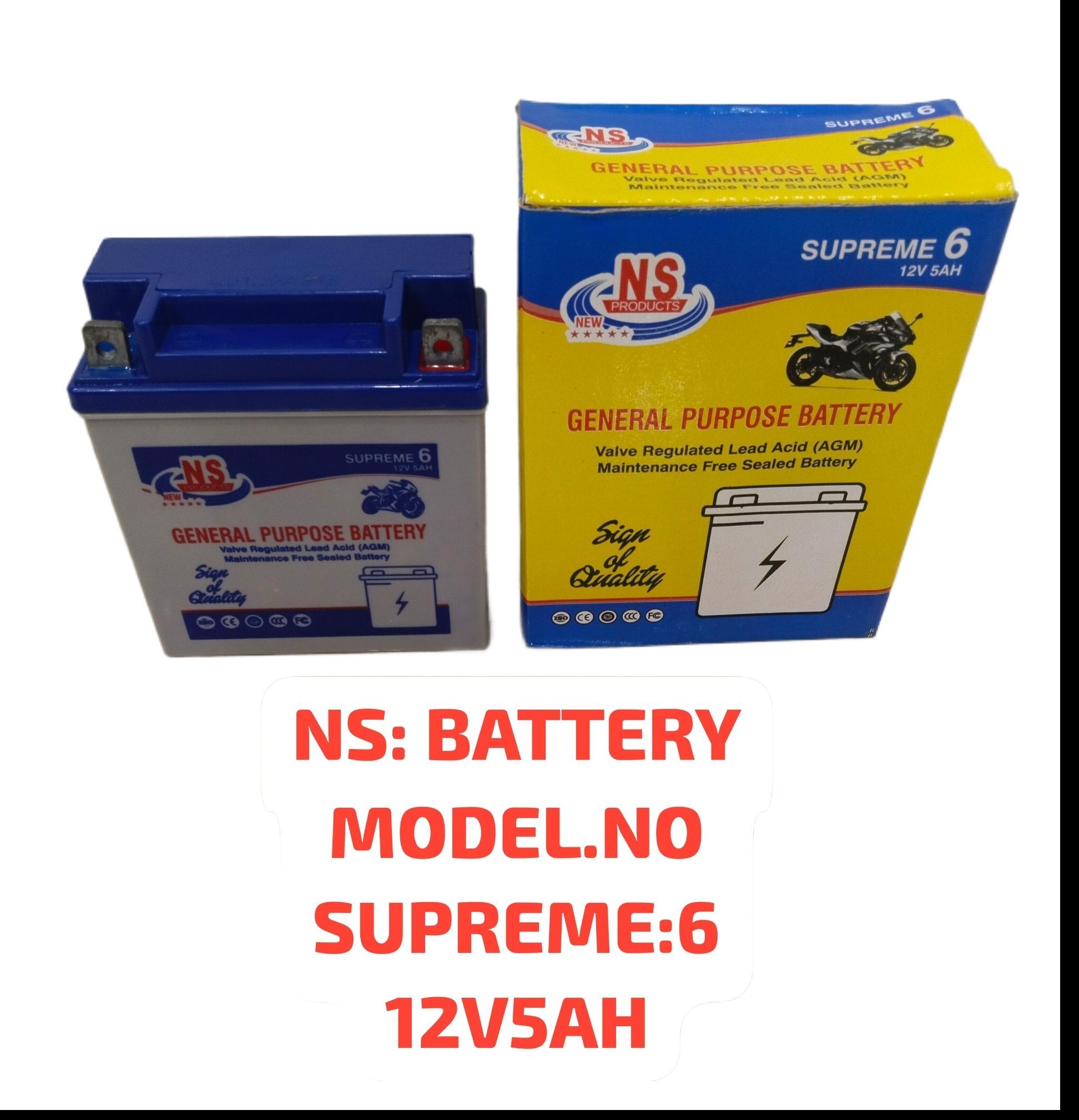 NS dry battery for Yamaha YBR YBR G YBZ 125 YBDX 12 volt 5 amp ...