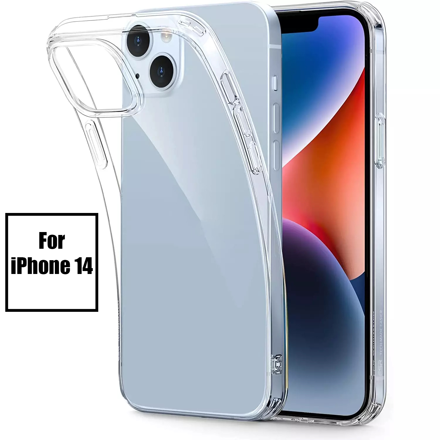 Silicone Case For iPhone 12 Pro Max, 14 Plus, 14 Clear Soft Transparent ...