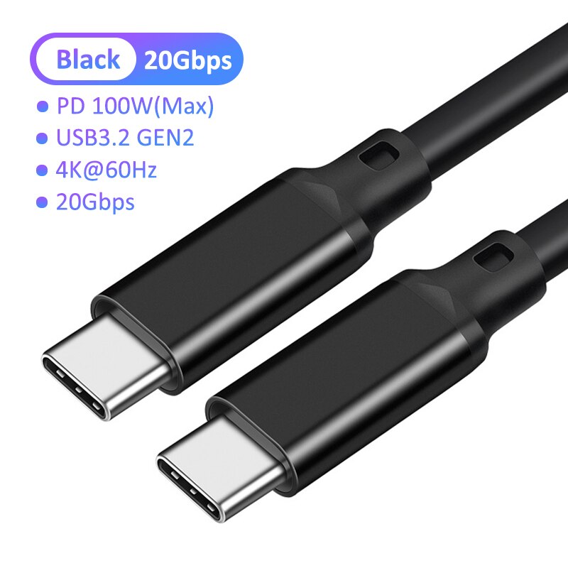 USB 3.2 Gen2 Type C Cable for Thunderbolt 3 20Gbps USBC Data Sync Cord ...