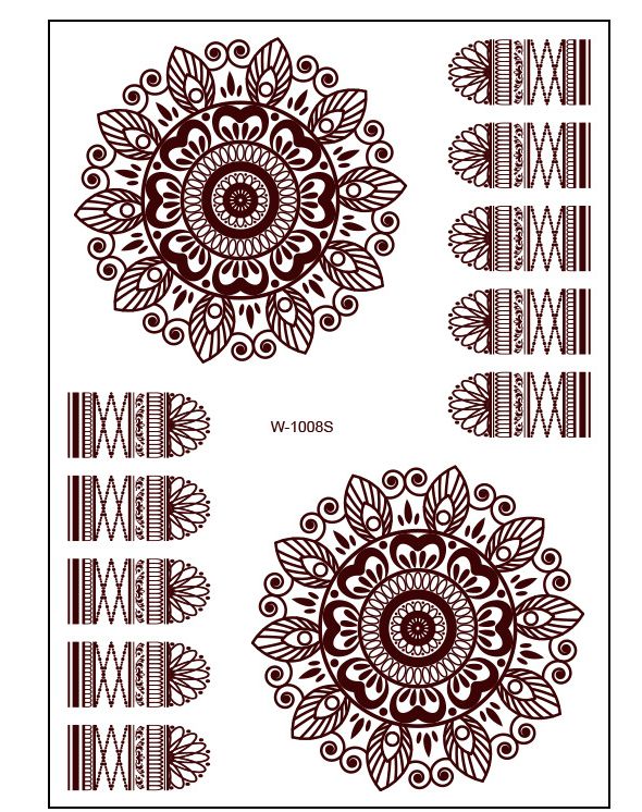 Fashion Stickers Temporary Water Proof Henna Tattoos/ Mehndi Stickers ...