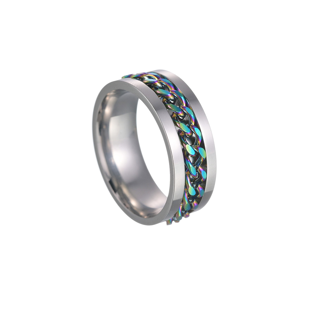 Titanium Steel Rotatable Chain Couple Ring Anxiety Multifunctional ...