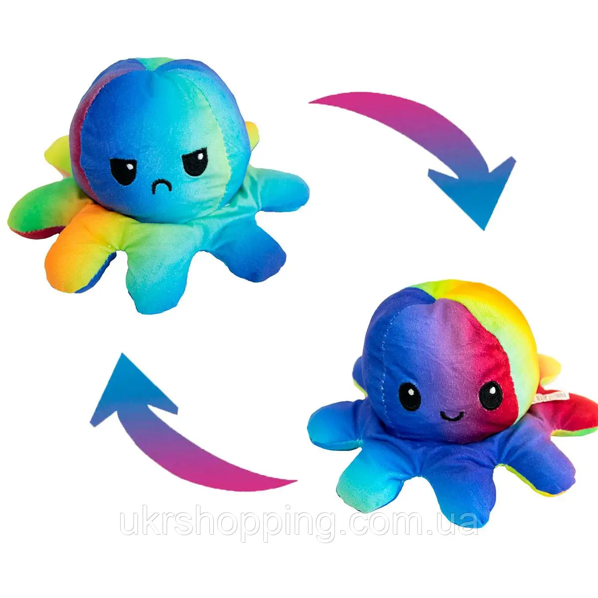 Reversible Octopus 2 in 1 Happy and Sad face Plush toy | Daraz.pk