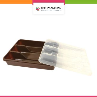 Techmanistan Cutlery Holder With Lid, 3 Compartment Cutlery Box, Cover ...