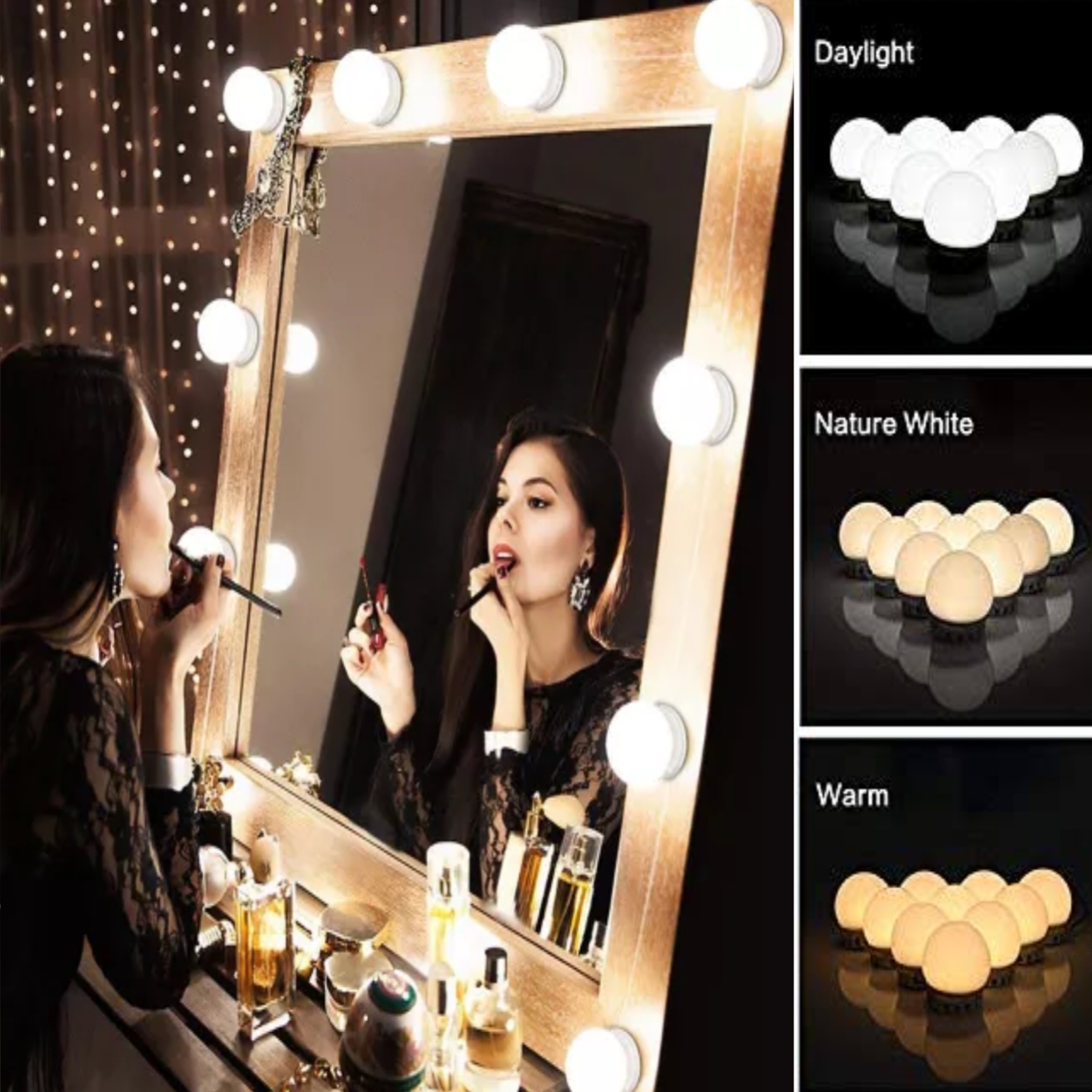 3 mode colors Vanity Lights for Mirror Hollywood style lights Backlit ...