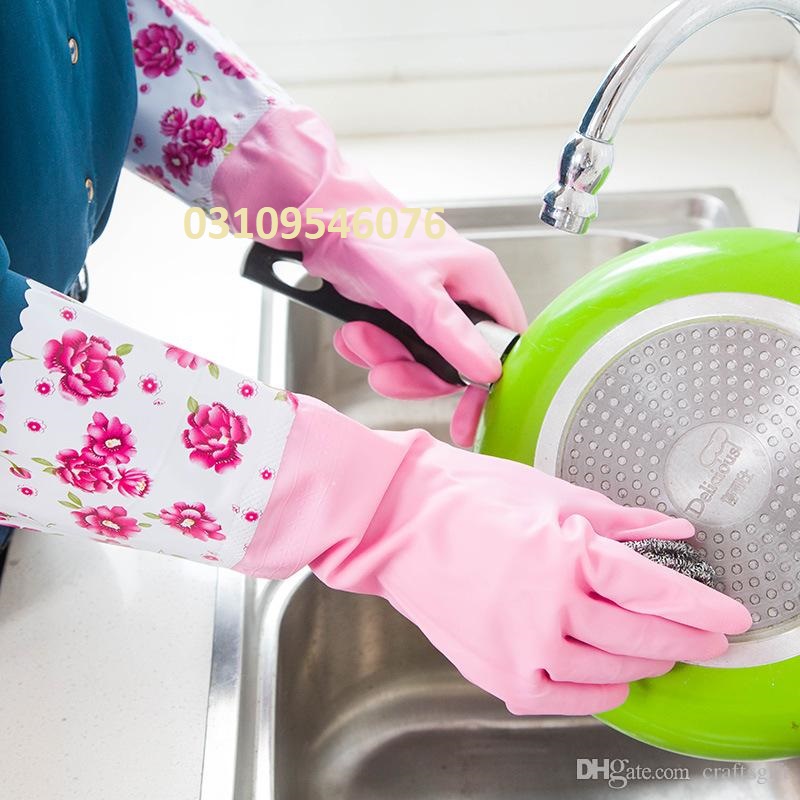 Extra Long Washing Gloves Cleaning Warm Waterproof Rubber Glove Gift ...