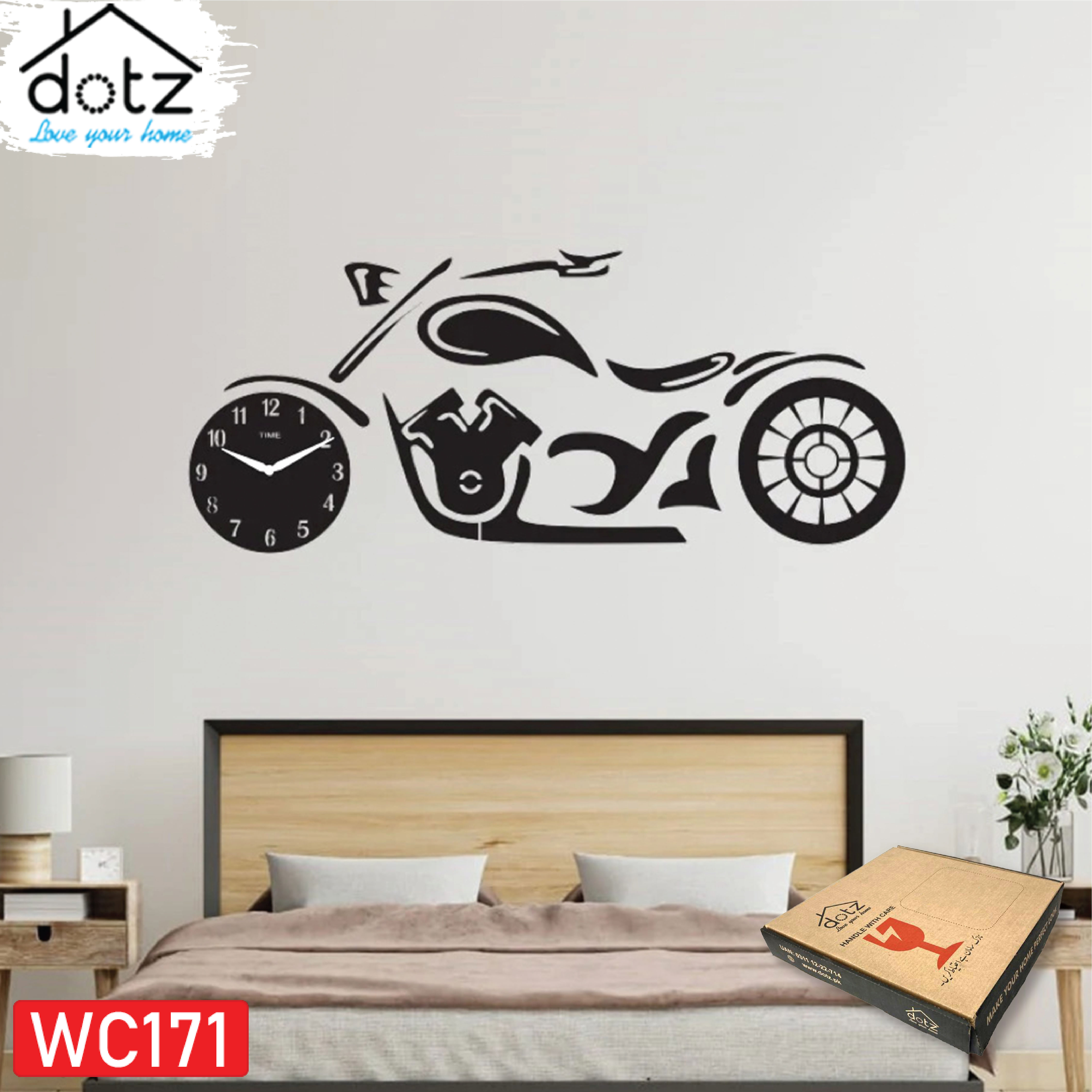 Motor bike design clock, clock for boys room, clock for boys, 3D motor ...